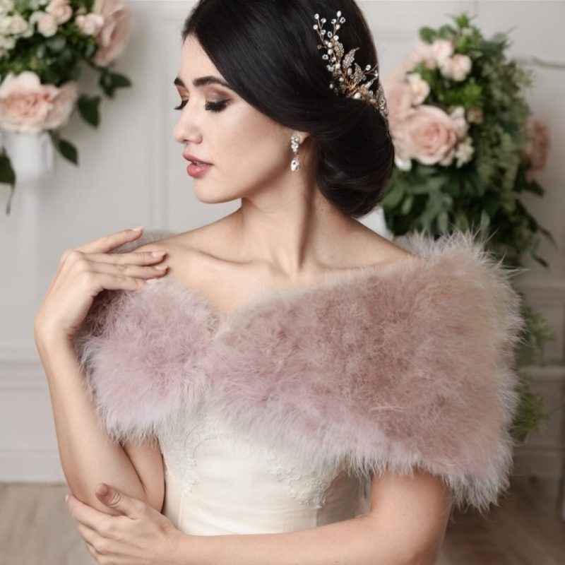 Vintage Inspired Marabou Feather Stole - Blush Pink (Sg1) | Athena ...