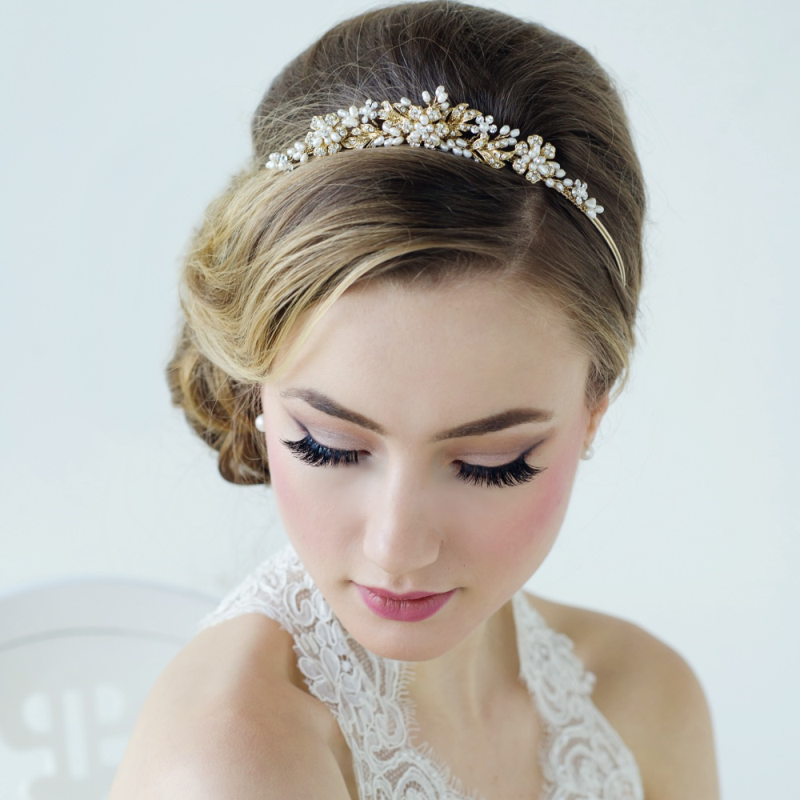 Bethany Crystal Luxe Tiara - 14K Gold Plated- 8 - Sassb | Athena Bridal ...