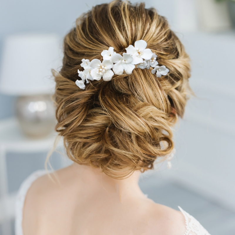 Athena Collection - Starlet Floral Beauty Hair Comb - Hc286 Silver ...