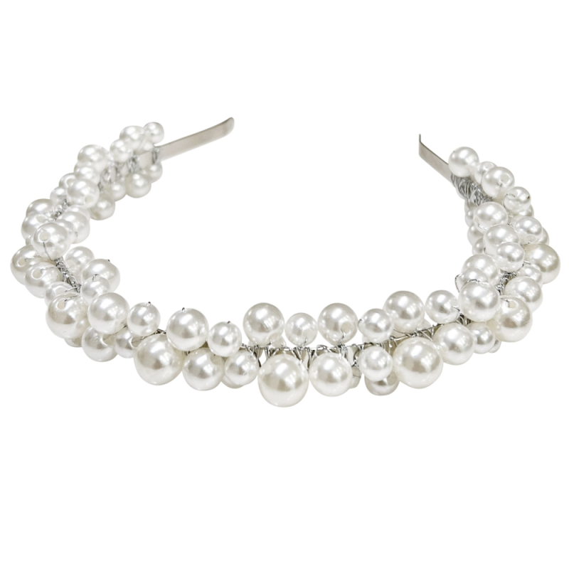 Athena Collection - Chic Pearl Headband - Ahb195 Silver | Athena Bridal ...