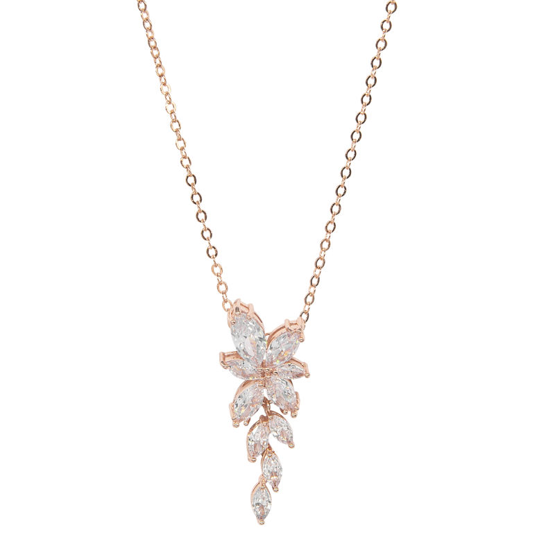 Cubic Zirconia Collection - Allure Crystal Necklace - Cznk185 Rose Gold ...
