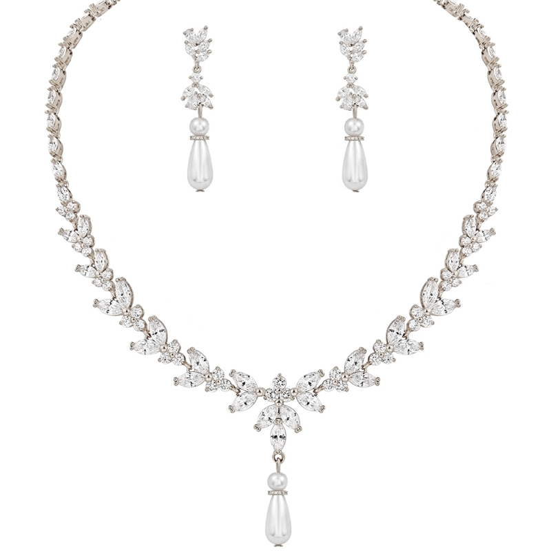 Cubic Zirconia Collection - Vintage Starlet Necklace Set - Cznk 153 ...
