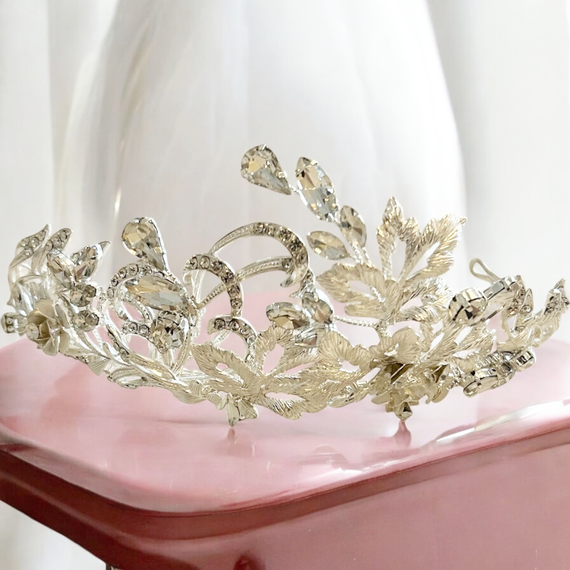 Athena Collection - Luxe Statement Tiara - Sample Piece 39 Silver ...