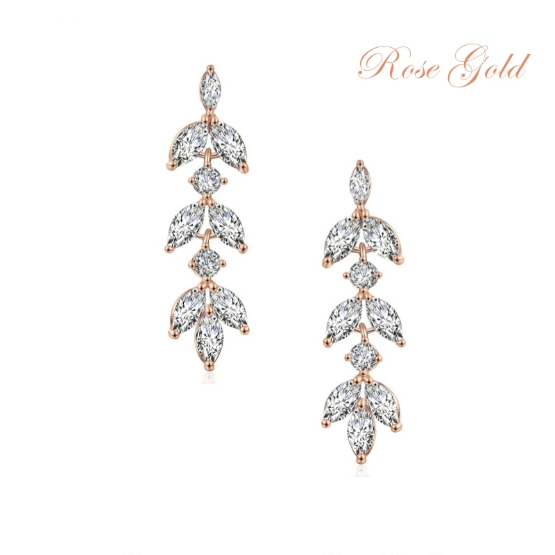 Cubic Zirconia Collection Dainty Drop Sparkle Earrings Czer452 Rose