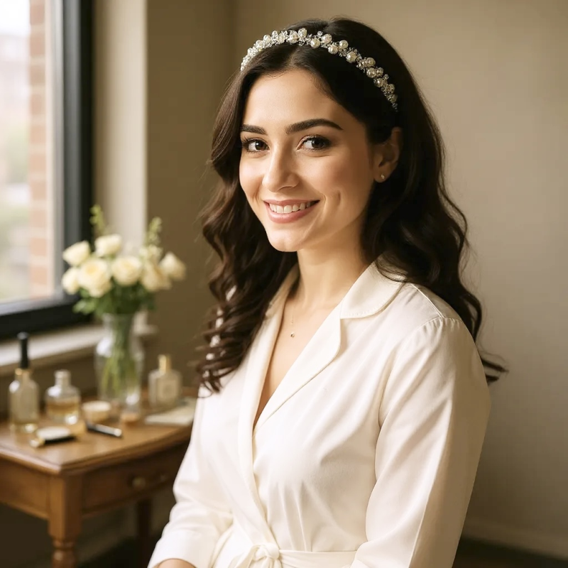 Athena Collection - Luxe Pearl Cluster Headband - Ahb226 Silver ...