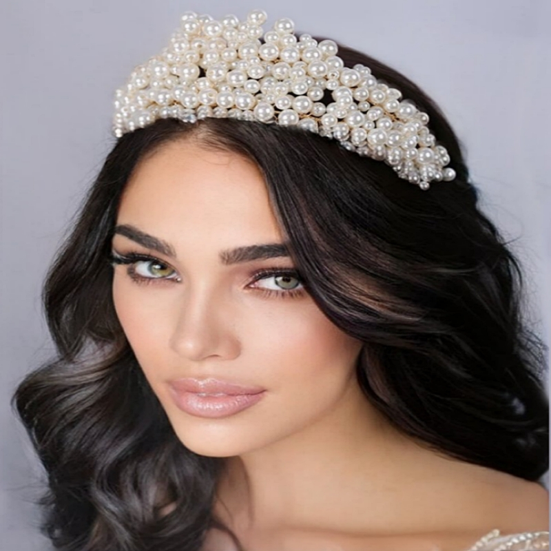 Athena Collection - Pearl Cluster Headband - Ahb169 Gold | Athena ...